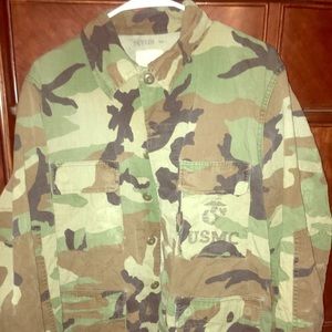 Shirts | Vintage Usmc Camouflage Collard Shirtlight Jacket | Poshmark